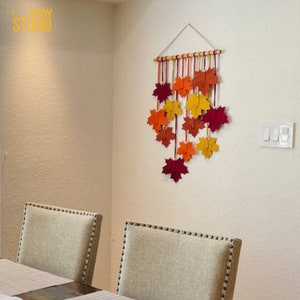 Maple Leaf Macrame Wall Hanging, Macrame Feather Wall Hanging, Gift for ...