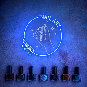 Nails Neon Sign, Nails Salon LED Sign, Salon Room Welcome Sign ...