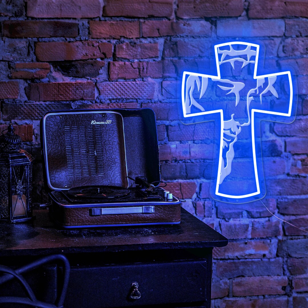Cross Neon Sign, Jesus LED Cross Sign, Cross Neon Light, Jesus Cross ...