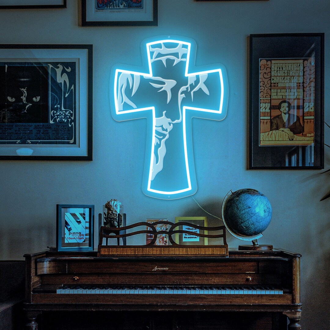 Cross Neon Sign, Jesus LED Cross Sign, Cross Neon Light, Jesus Cross ...