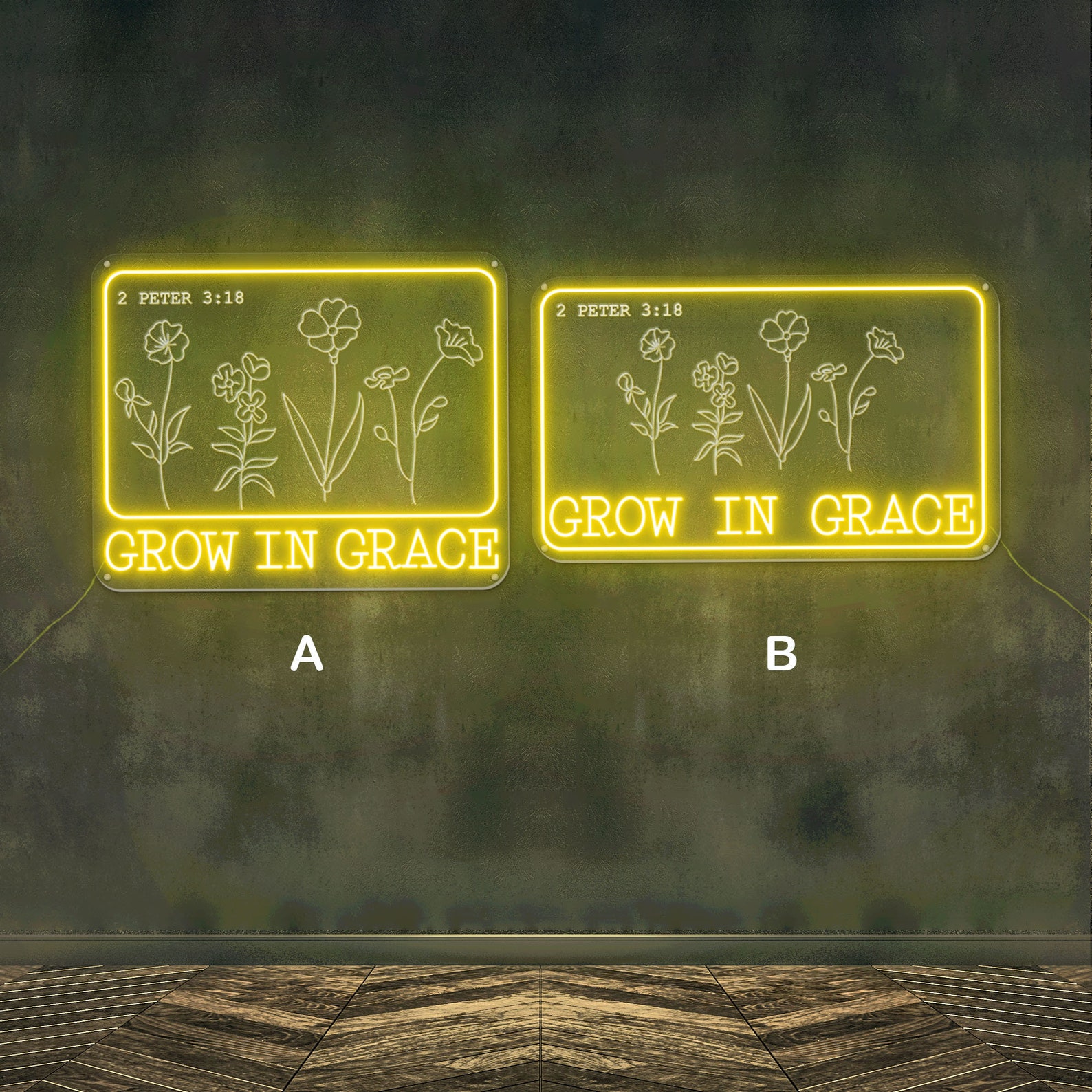 Grow in Grace 2 Peter 3:18 Neon Sign, Christian Led Light, Faith Neon ...