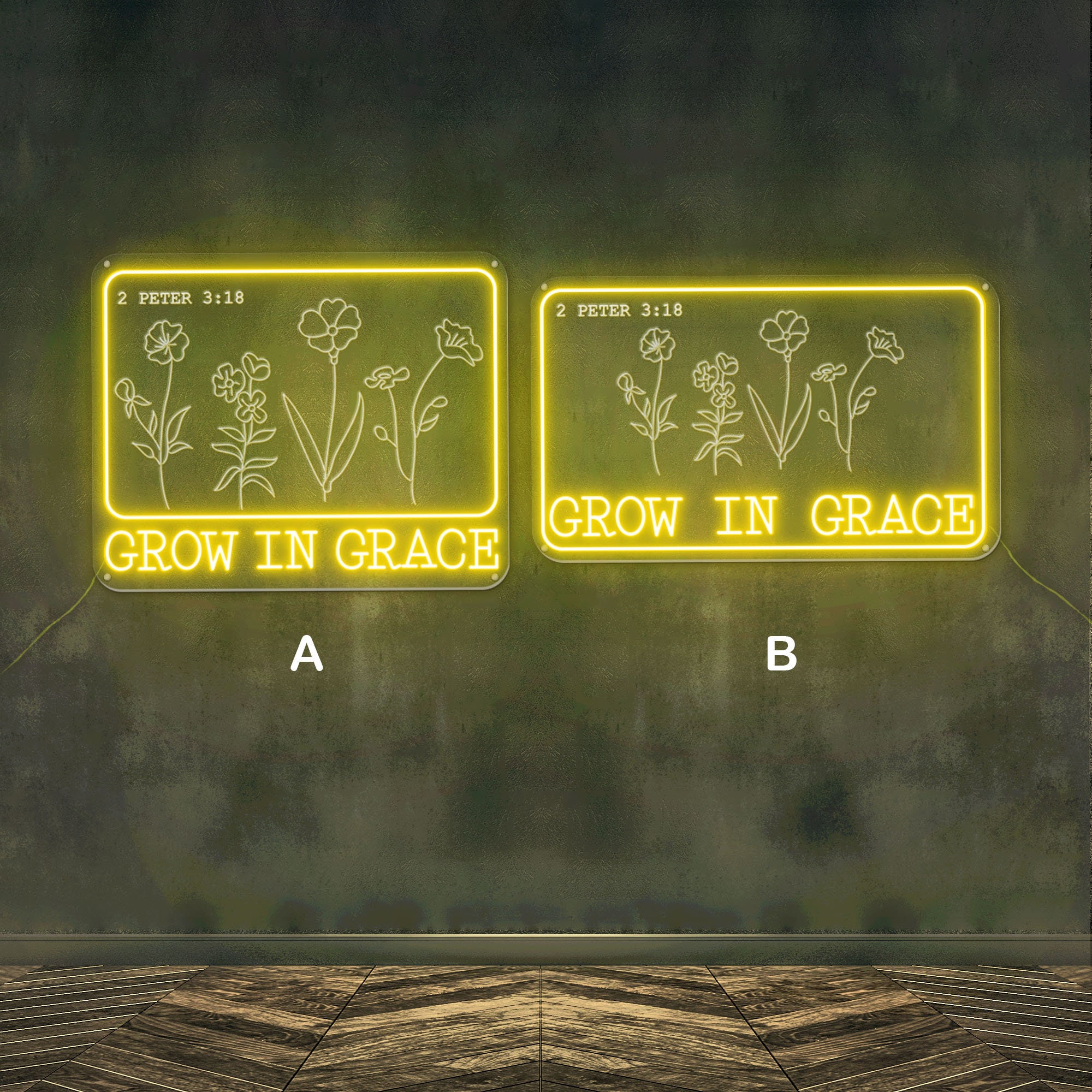 Grow in Grace 2 Peter 3:18 Neon Sign, Christian Led Light, Faith Neon ...