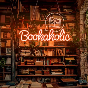 Bookholic Neon Sign, Books Led Sign, Bookish Neon Light, Book Wall Art ...