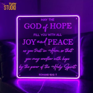Personalized Bible Verse Neon Sign, Bible Verse LED Decor, Gift for ...