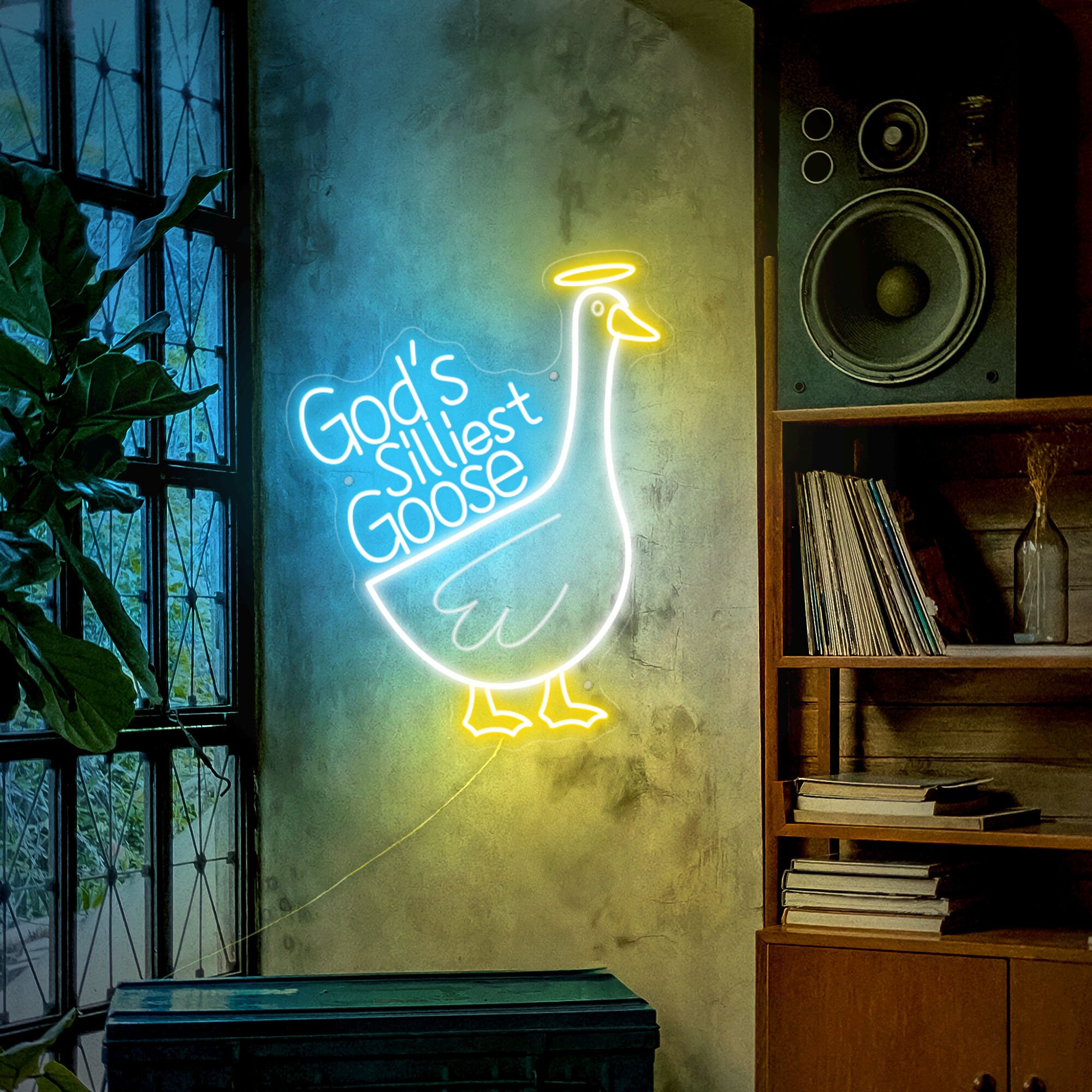 God's Silliest Goose Neon Sign, Silly Goose Led Sign, Funny Meme Neon ...