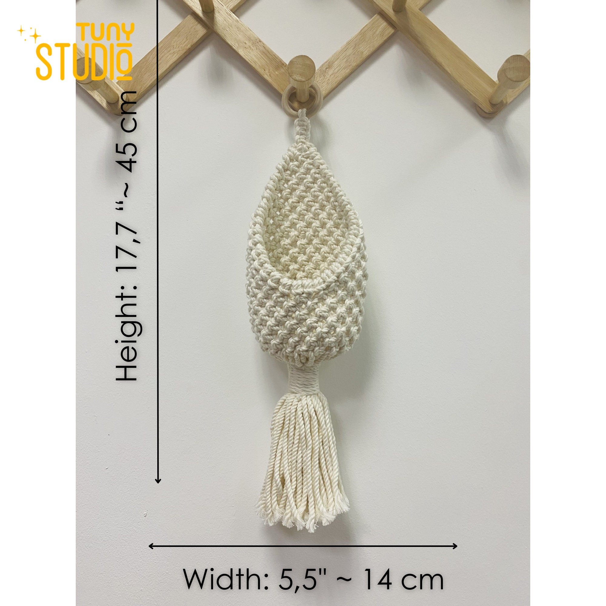 Macrame Hanging Basket, Boho Home Decor, Hanging Fruit Basket, Flower ...