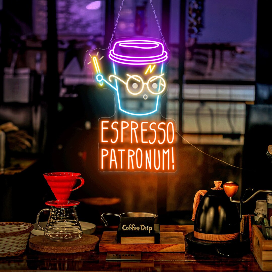 Espresso Patronum Neon Sign, Expresso LED Light, Custom Coffee Bar Shop ...