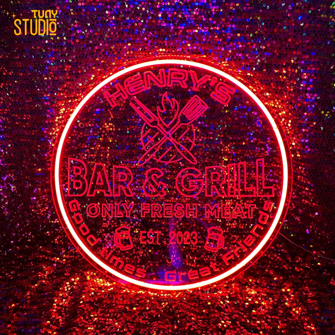 Custom Bar Neon Sign for Home Bar, Personalized Neon Sign Custom LED ...