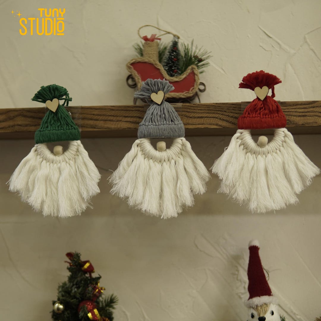Magical Macrame Gnomes for a Cozy Christmas Decor, Macrame Ornament ...
