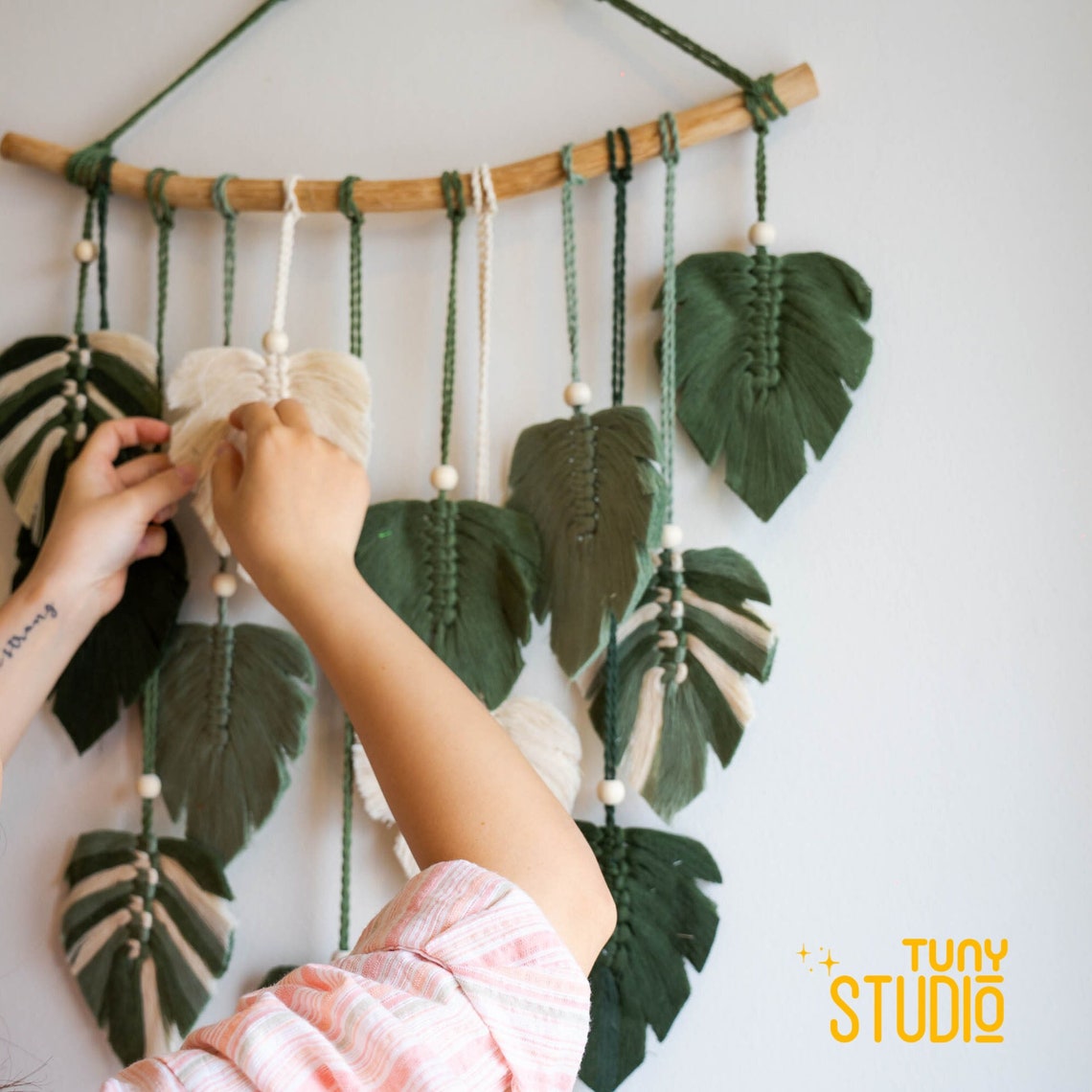 Macrame Monstera Leaves Art Botanical Wall Art Monstera - Etsy