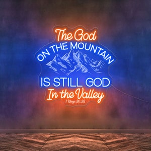 Christian Faith Neon Sign, God of the Mountain Neon Sign, Jesus Bible ...