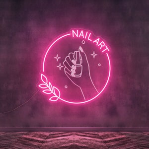 Nails Neon Sign, Nails Salon LED Sign, Salon Room Welcome Sign ...