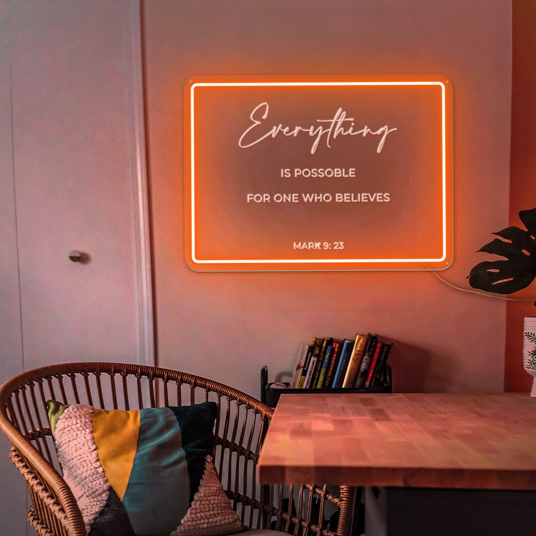 Custom Bible Verse Neon Sign, Bible Verse LED Decor, Gift for ...