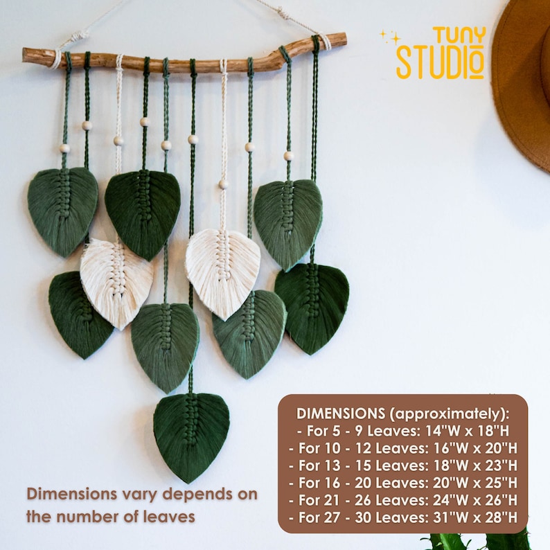 Macrame Monstera Leaves Art Botanical Wall Art Monstera - Etsy