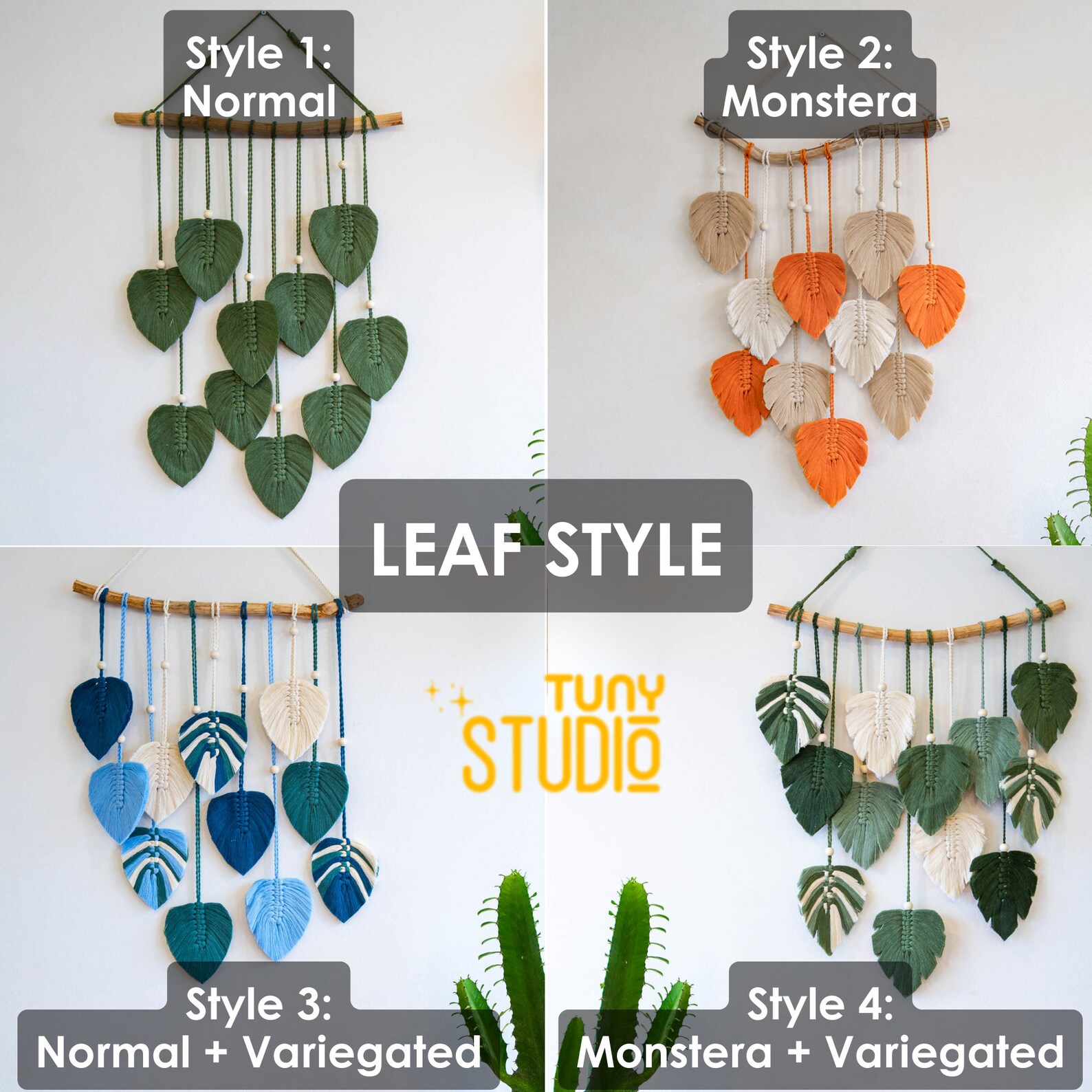 Macrame Monstera Leaves Art Botanical Wall Art Monstera - Etsy