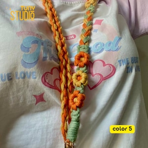 Handmade Macramé Strap, Daisy Flower Crossbody Strap, Macramé Boho ...