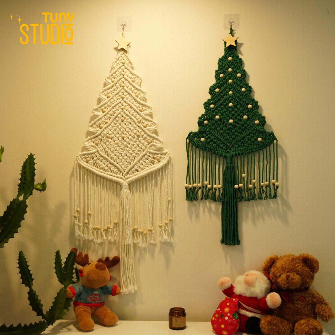 Large Macrame Christmas Tree, Boho Christmas Decor, Pine Tree Wall ...