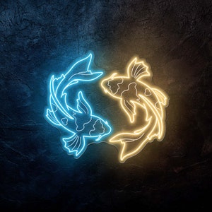 Koi Fish Home Decoration Engraving Art Neon Sign, Koi Neon Sign, Custom ...