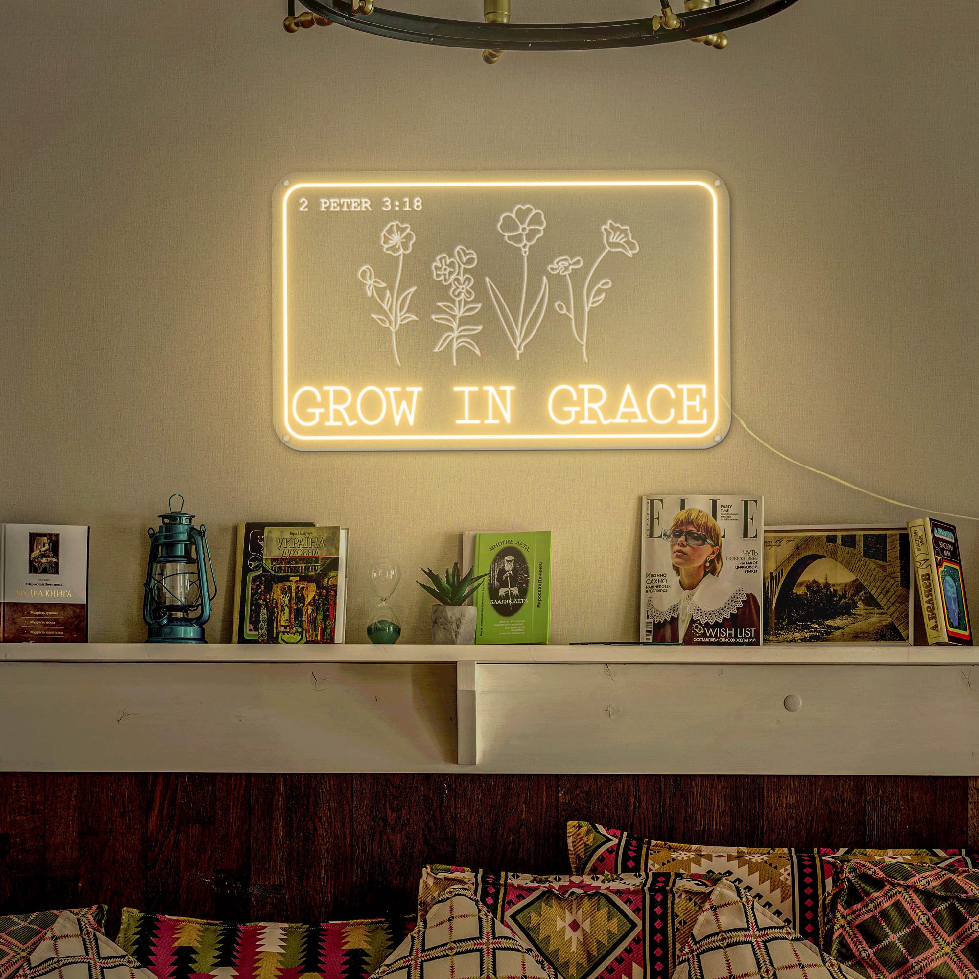 Grow in Grace 2 Peter 3:18 Neon Sign, Christian Led Light, Faith Neon ...