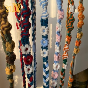 Handmade Macramé Strap, Daisy Flower Crossbody Strap, Macramé Boho ...