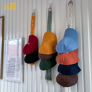 Macrame Cap Rack, Cap Organizer, Hat Accessories, Baseball Cap Storage ...