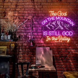Christian Faith Neon Sign, God of the Mountain Neon Sign, Jesus Bible ...