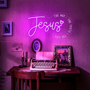 Jesus Neon Light, Jesus Led Sign, Jesus Christ Neon Sign, Christian ...