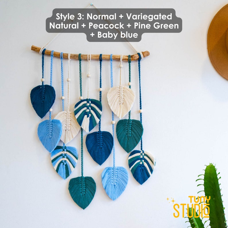 Macrame Monstera Leaves Art Botanical Wall Art Monstera - Etsy