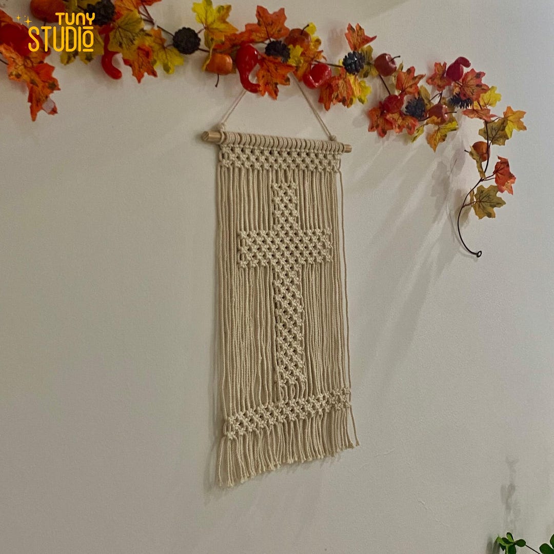 Cross Macrame Wall Hanging, Boho Macrame Cross Wall Decor, Religious ...
