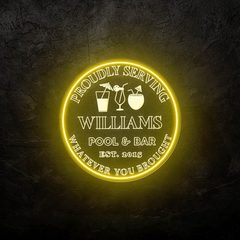 Custom Bar Neon Sign for Home Bar, Personalized Neon Sign Custom LED ...