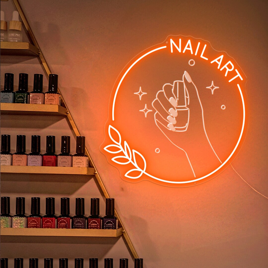 Nails Neon Sign, Nails Salon LED Sign, Salon Room Welcome Sign ...