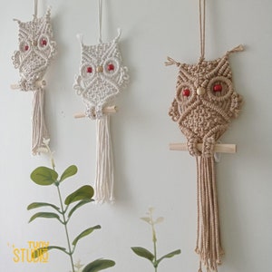 Macrame Owl Wall Hanging, Baby Room Art, Bedroom Decoration, Owl Decor ...