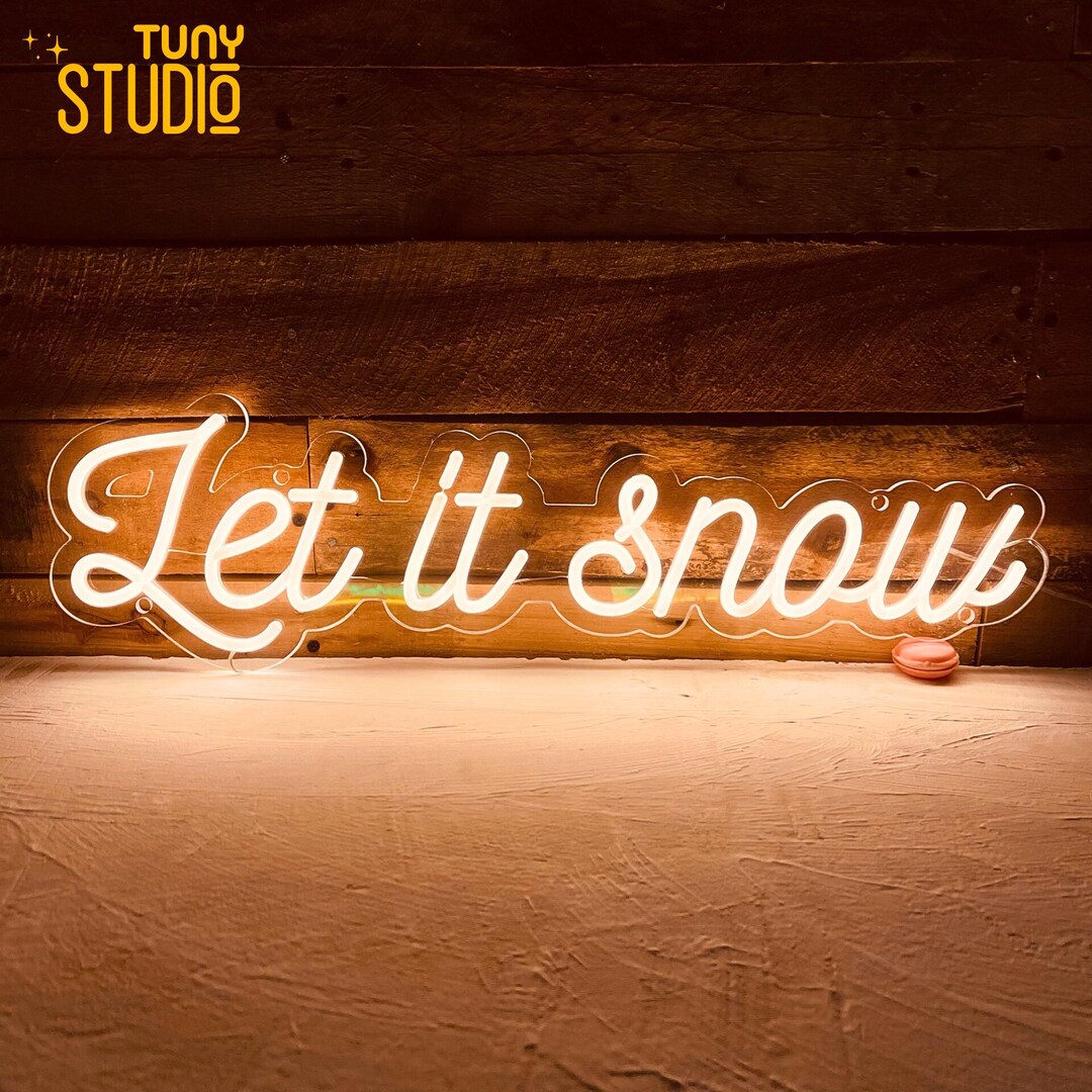 Let It Snow Neon Sign, Custom Snow Winter Season LED Neon Light ...