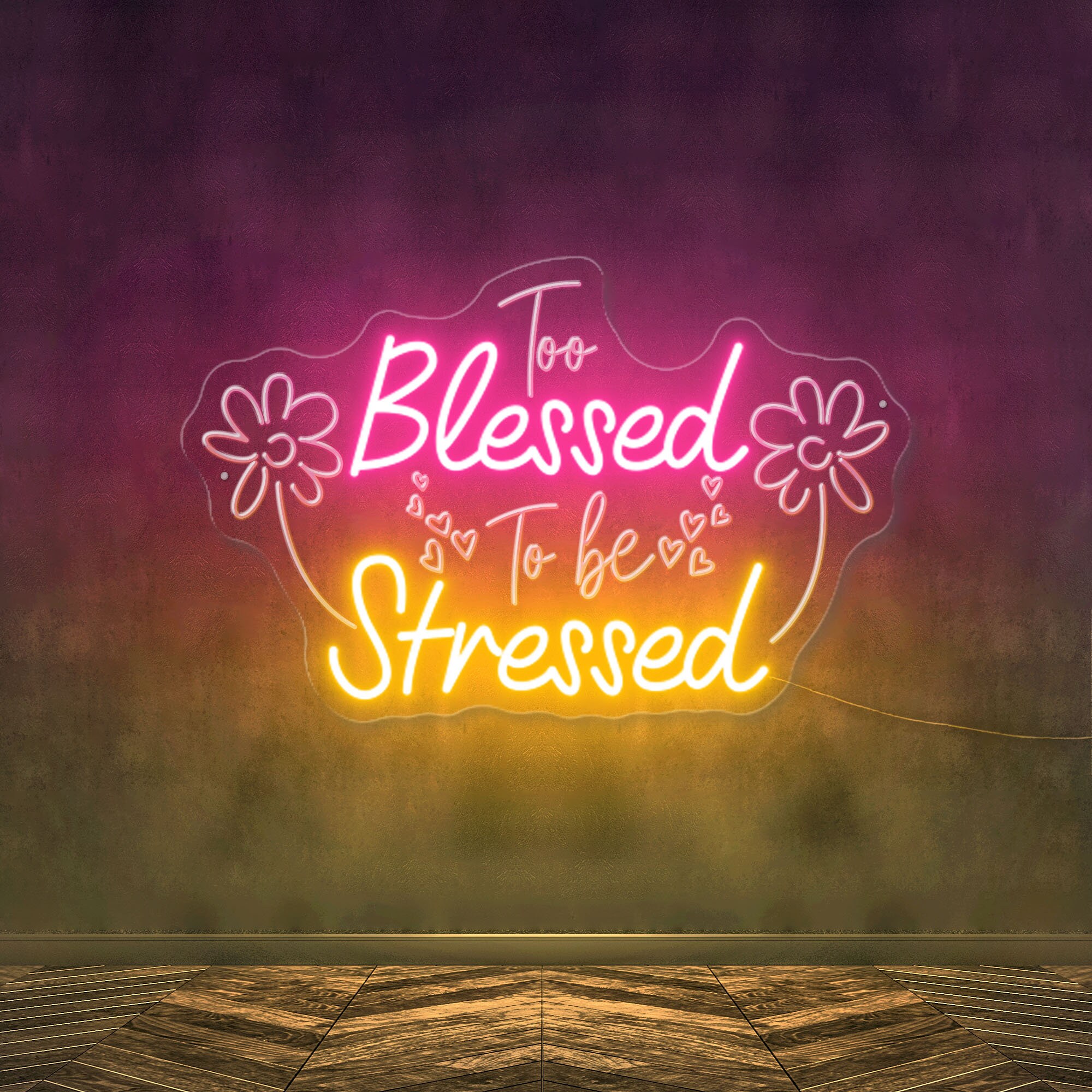 Too Blessed to Be Stressed Neon Sign, Blessed Neon Sign, Custom LED ...