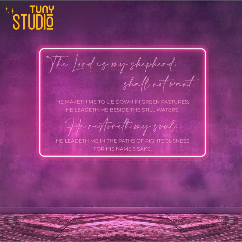 Custom Bible Verse Neon Sign, Bible Wall Art, Favorite Bible Verse Gift ...
