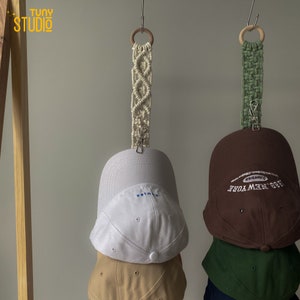 Macrame Cap Rack, Cap Organizer, Hat Accessories, Baseball Cap Storage ...