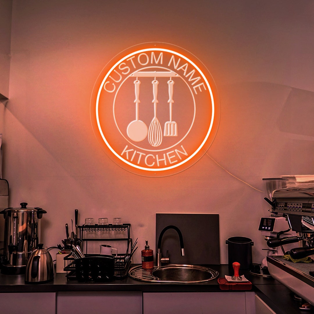 Personalized Kitchen Neon Sign, Custom Name Restaurant Neon Sign ...