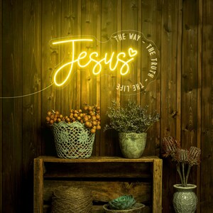 Jesus Neon Light, Jesus Led Sign, Jesus Christ Neon Sign, Christian ...