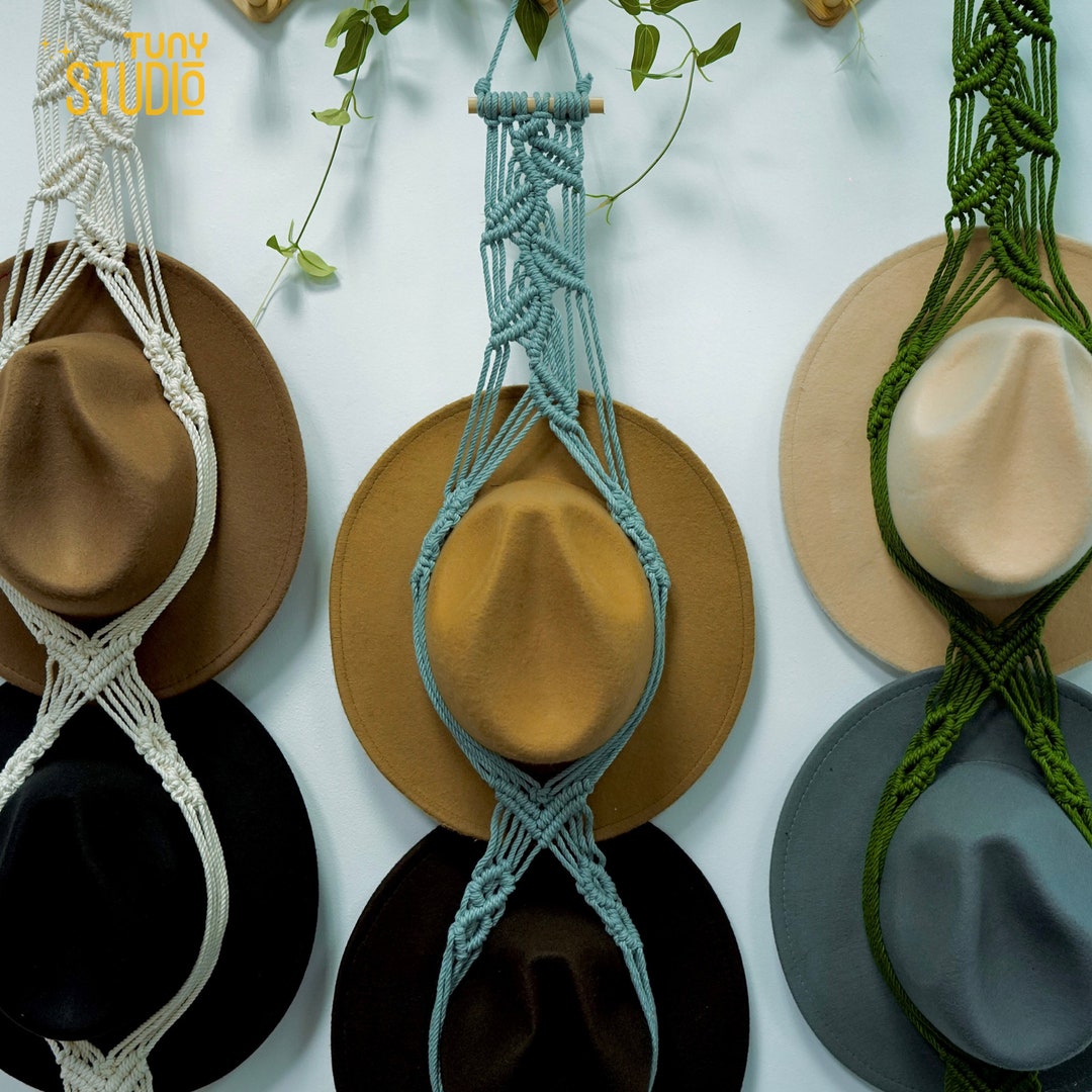 Custom Green Leaf Wall Hanging Hat Holder, Boho Farmhouse Decor ...