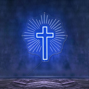 Christian Cross Neon Light, Neon Sign Light Decor, Cross Neon Sign ...
