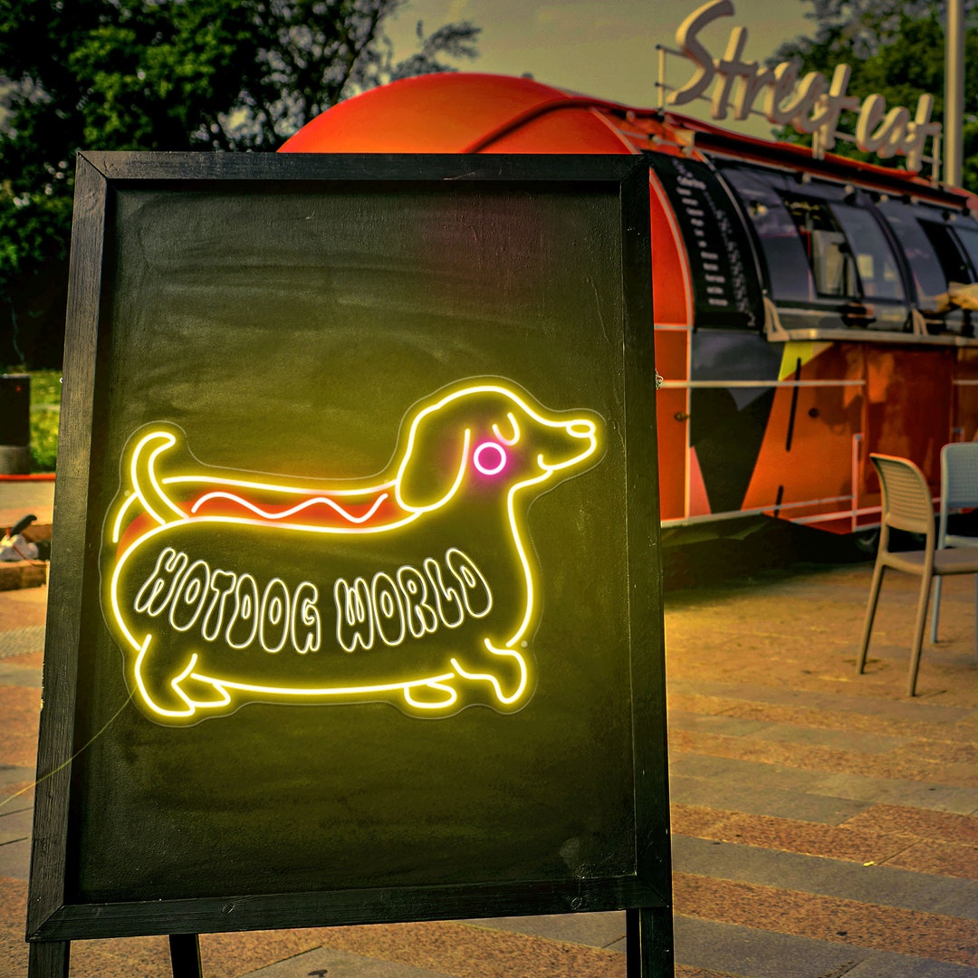 Hot Dog Neon Sign, Fast Food Led Neon, Street Food Led Lights, Hot Dog ...