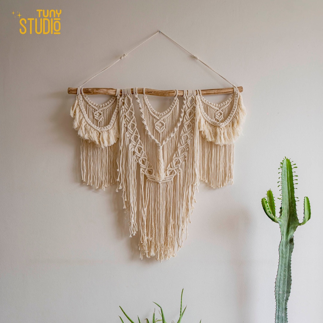 Large Macrame Wall Hanging, Wallhanging Macrame, Over Bed Wall Art, Boho Wall Decor, Macrame ...
