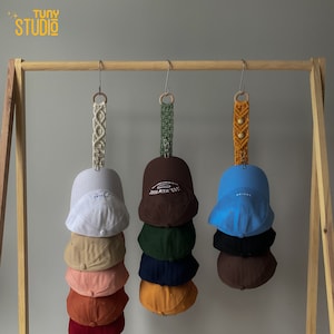 Macrame Cap Rack, Cap Organizer, Hat Accessories, Baseball Cap Storage ...