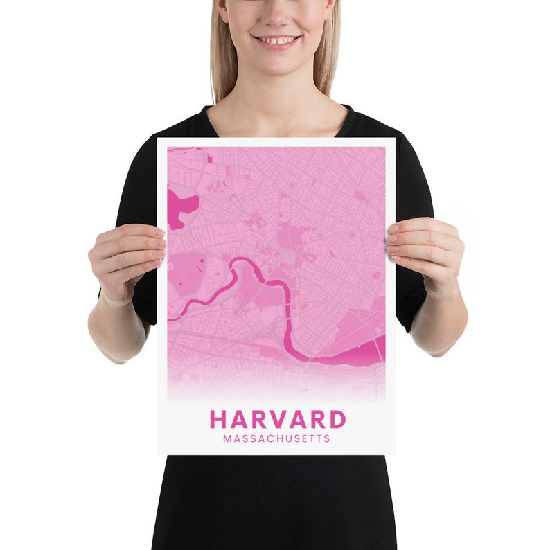 Harvard Poster | Hot Pink | Aesthetic | Cambridge - Etsy