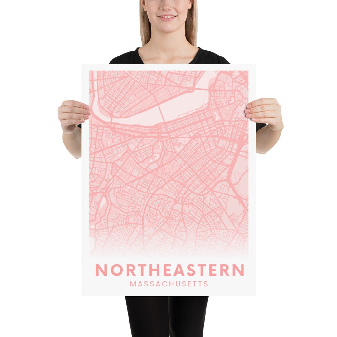 Northeastern University Poster | Light Pink | Aesthetic | Boston ...