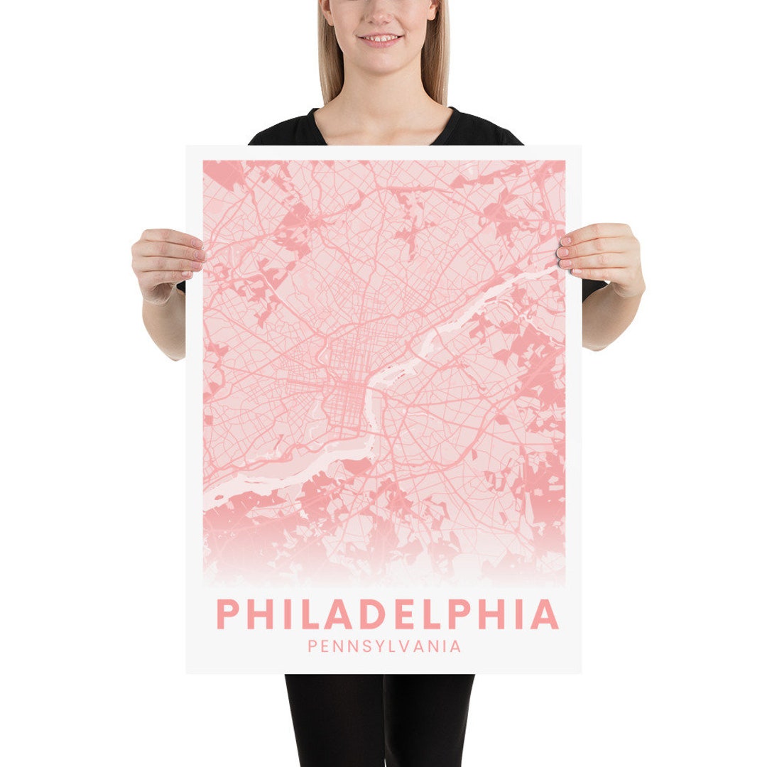 Philadelphia Pennsylvania Poster | Light Pink | Aesthetic | Upenn - Etsy