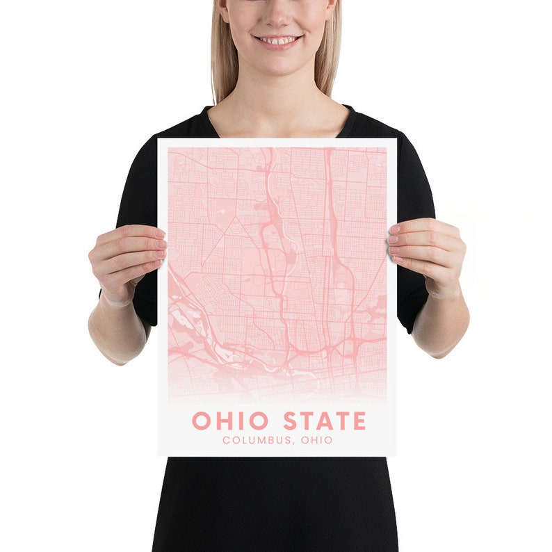 Ohio State University Poster Light Pink Aesthetic OSU Columbus Ohio - Etsy