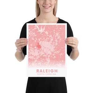 Raleigh North Carolina Poster | Light Pink | Aesthetic | UNC University ...