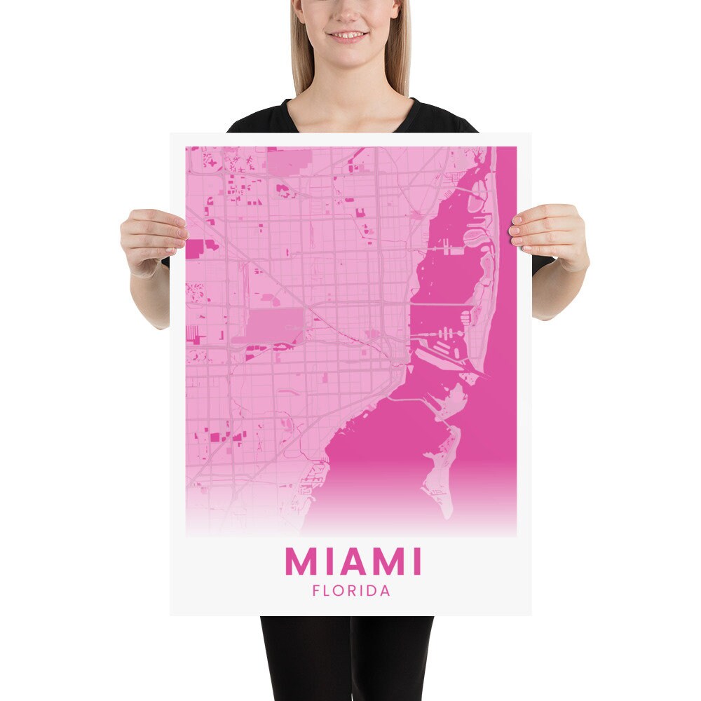 Miami Florida Poster | Hot Pink | Aesthetic | Umiami - Etsy