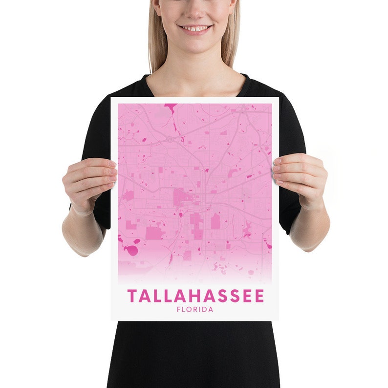 Tallahassee Florida Poster | Hot Pink | Aesthetic | FSU Florida State ...